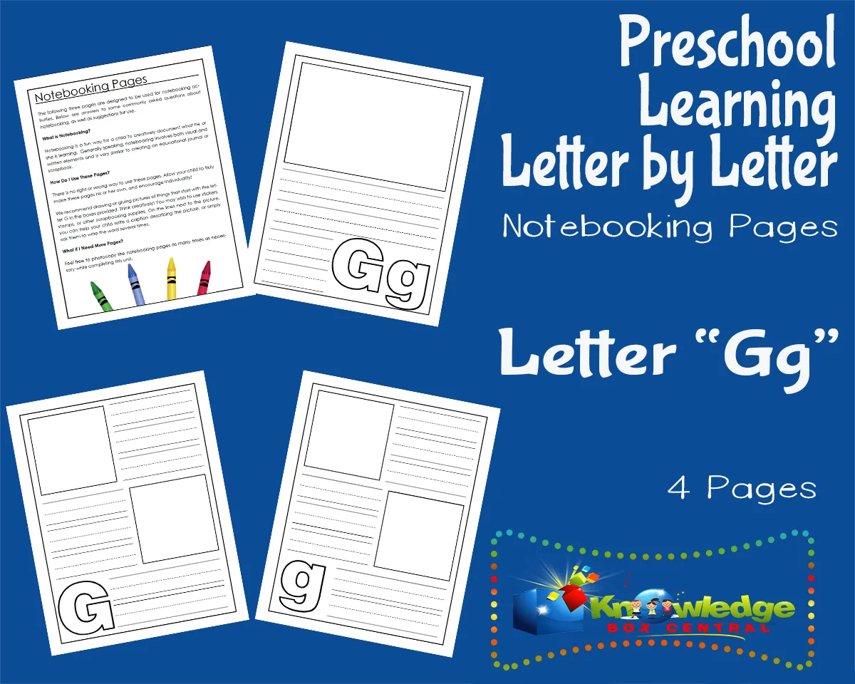 Preschool Letter by Letter: Letter G - Notebooking by Teach Simple