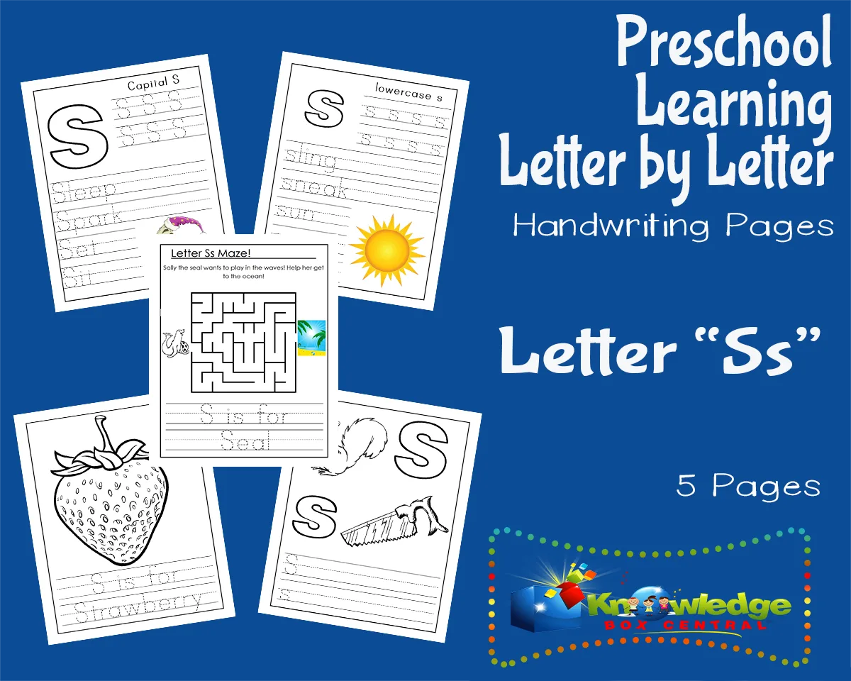 Preschool Letter by Letter: Letter S - Handwriting by Teach Simple