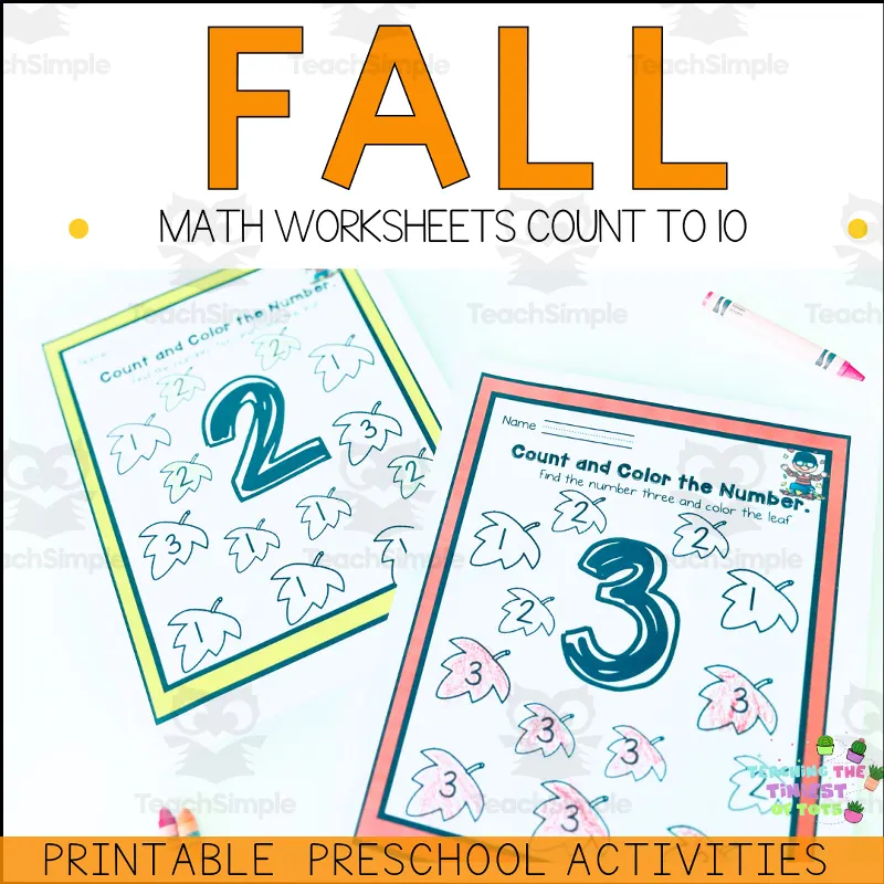 Preschool Math Count to ten in the Fall by Teach Simple