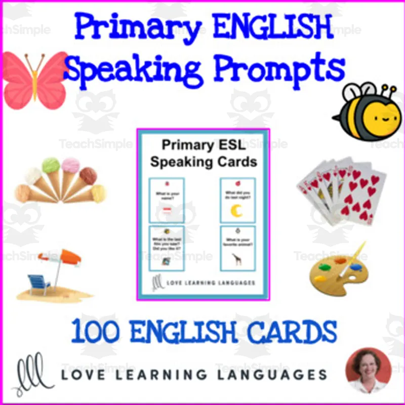 Primary English Speaking Cards by Teach Simple