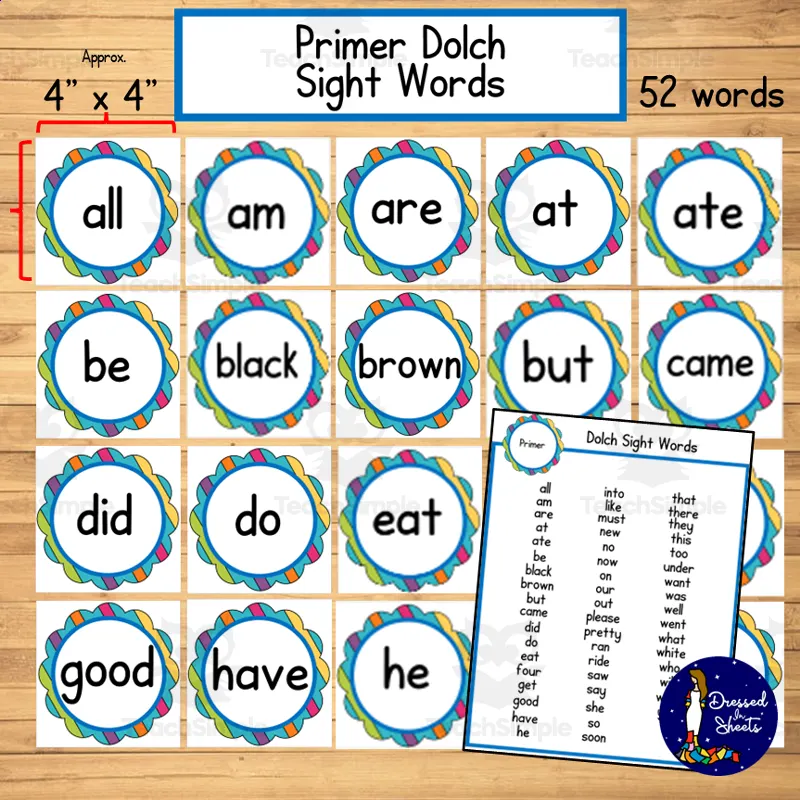 Primer Dolch Sight Words Word Wall by Teach Simple
