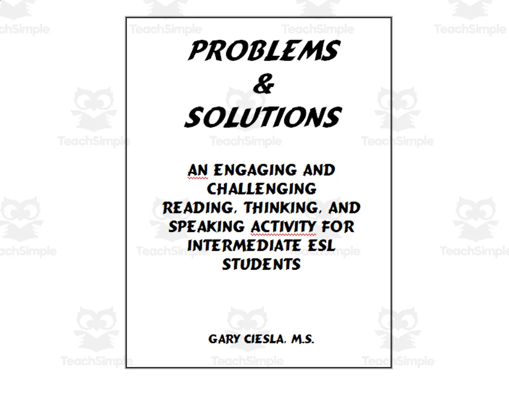 Problems & Solutions: ESL Edition by Teach Simple