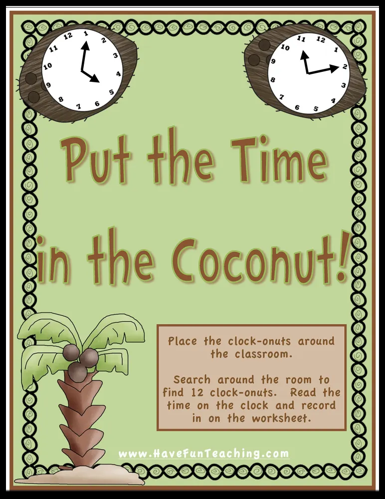 Put the Time in the Coconut Activity by Teach Simple