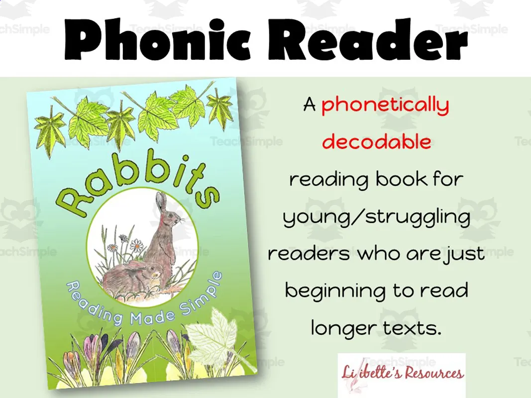 Rabbits Decodable Reading Book by Teach Simple