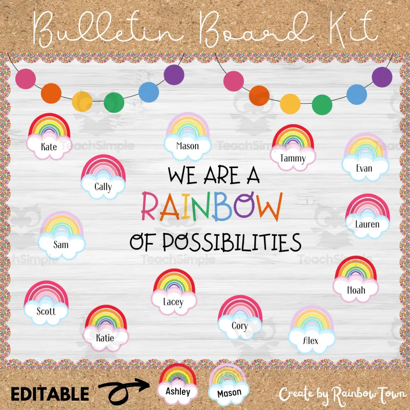 Rainbow Of Possibilities Back To School Bulletin Board or Classroom ...