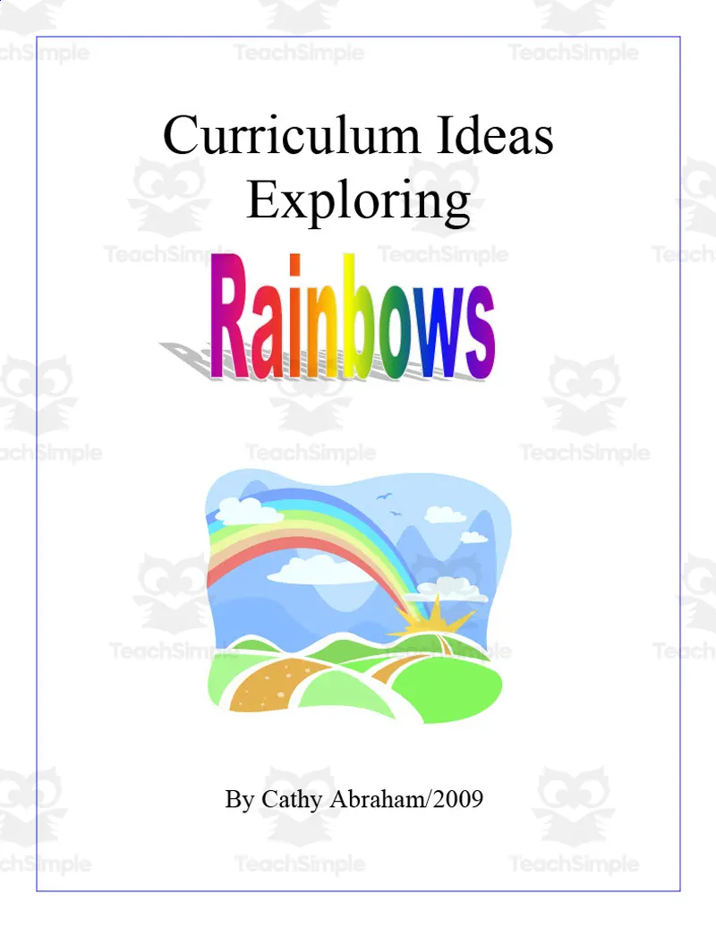 Rainbows Curriculum Pack by Teach Simple