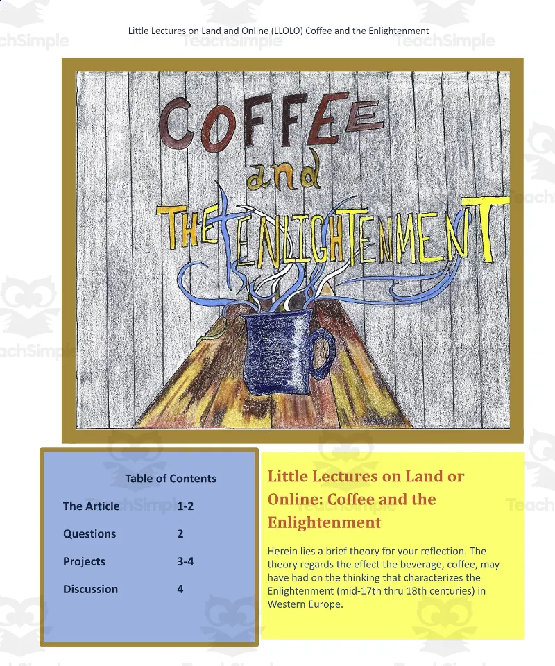 Reading Comprehension: Coffee and The Enlightenment by Teach Simple