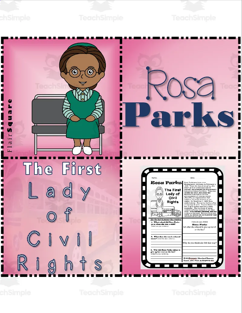 Reading Comprehension for Black & Women's History Month: Rosa Parks by ...