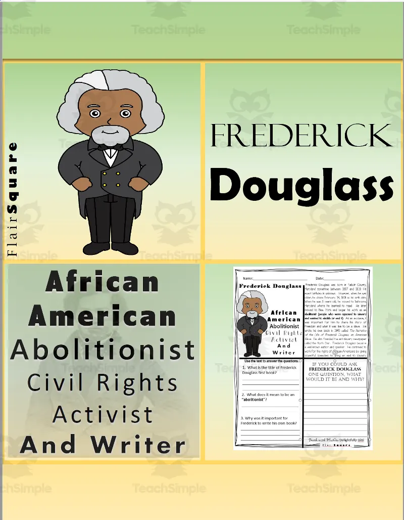 Reading Comprehension for Black History Month: Frederick Douglass by ...