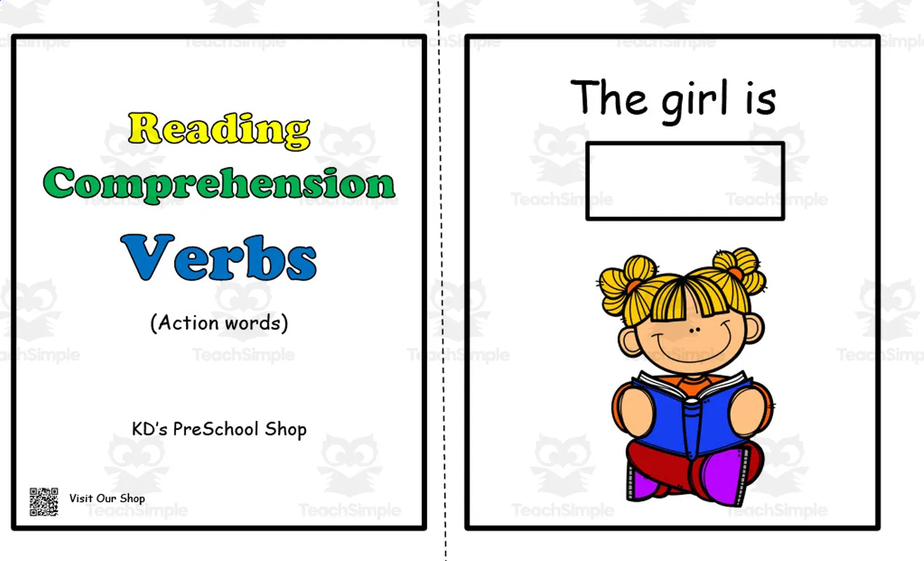 Reading Comprehension Verbs Booklet by Teach Simple