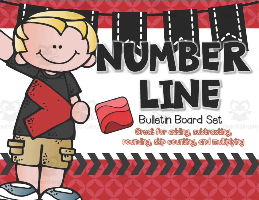 Red Number Lines Posters by Teach Simple