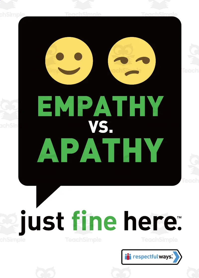 Respectful Ways: Class Sign: Empathy vs. Apathy by Teach Simple