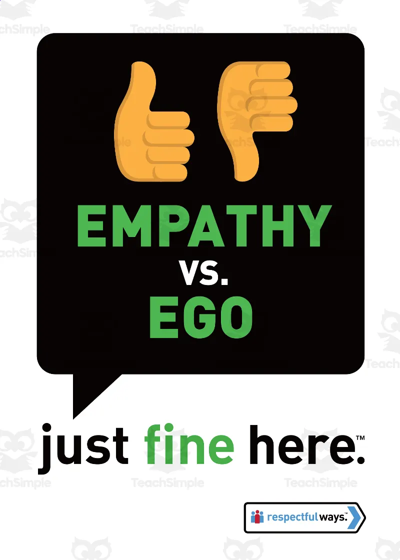 Respectful Ways: Class Sign: Empathy vs. Ego by Teach Simple