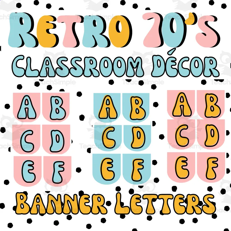 Retro 70s Classroom Decor Bulletin Board Banner Letters by Teach Simple