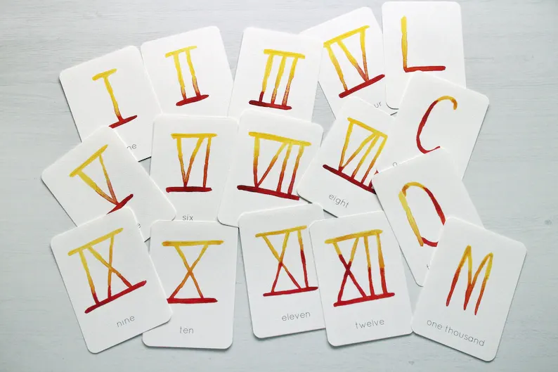 Roman Numerals Printable Flashcards by Teach Simple