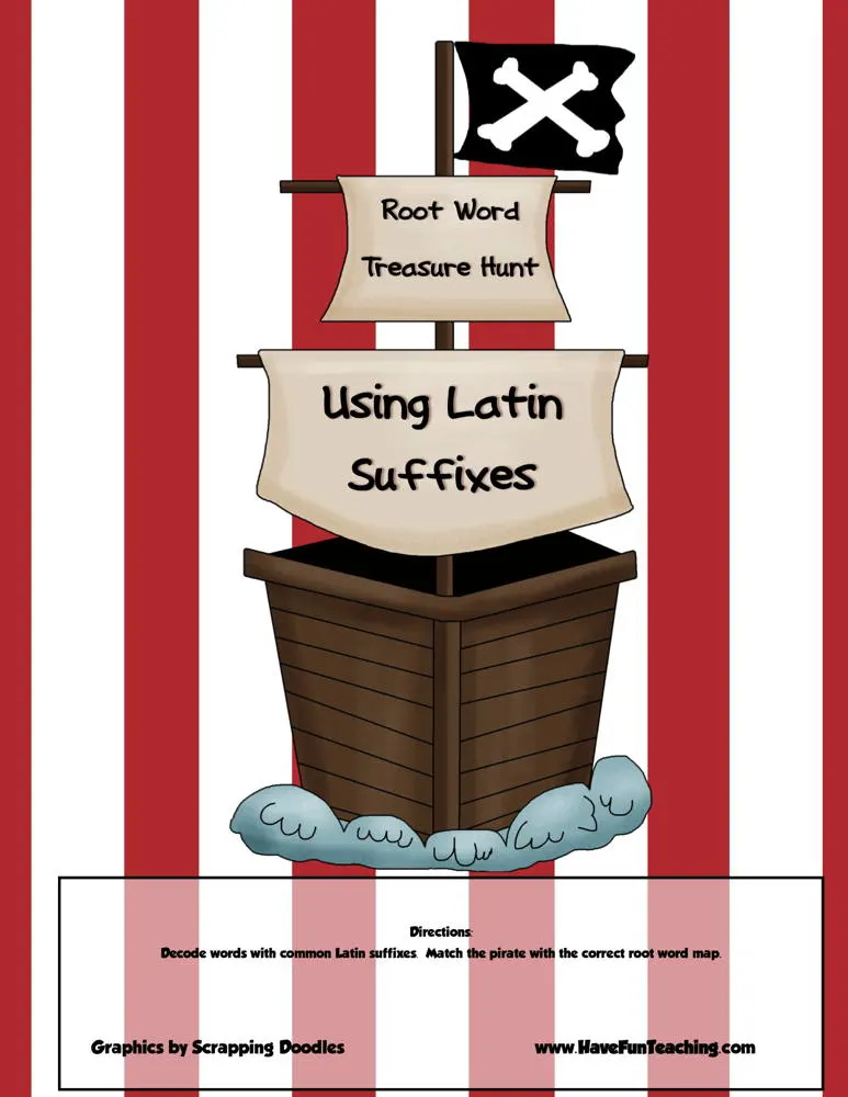 Root Word Treasure Hunt Using Latin Suffixes Activity by Teach Simple