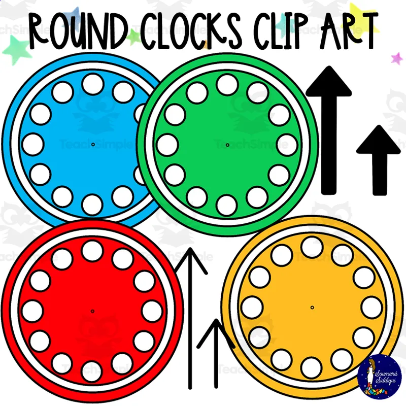 Round Clocks Clip Art by Teach Simple