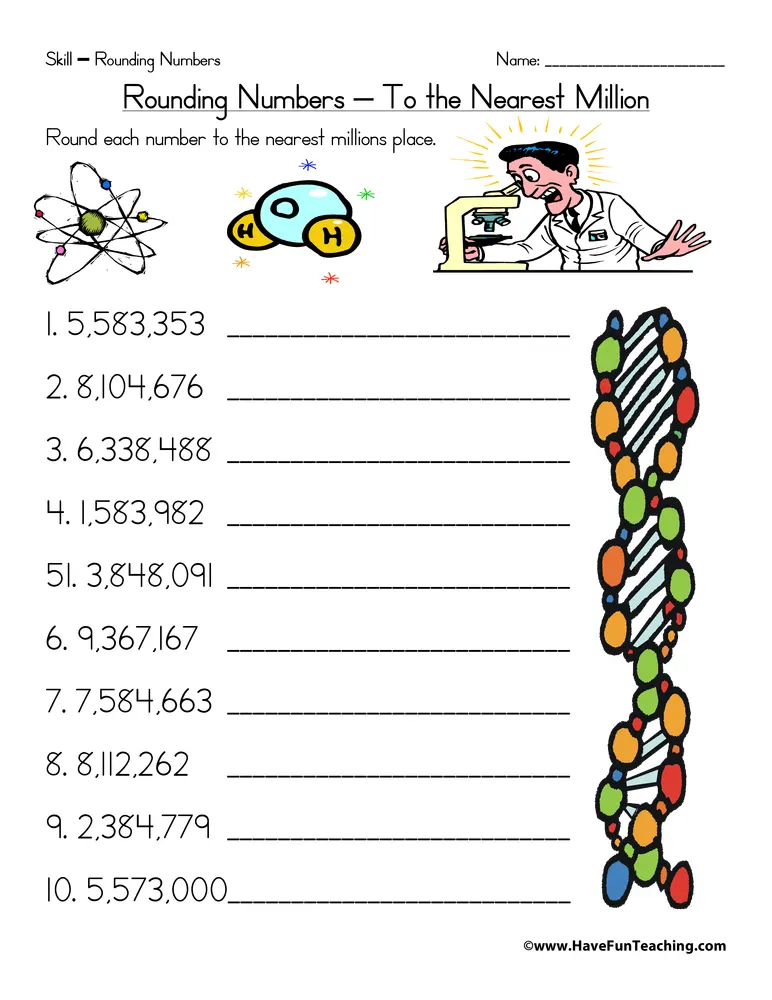 Rounding To The Nearest Million Worksheet By Teach Simple Rounding To The Nearest Million Worksheet By Teach Simple