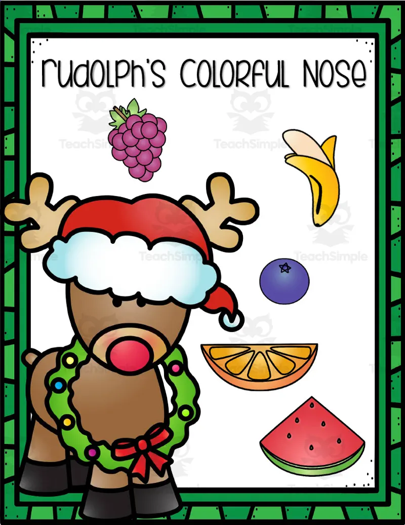Rudolph's Colorful Nose | Interactive Reading Packet by Teach Simple