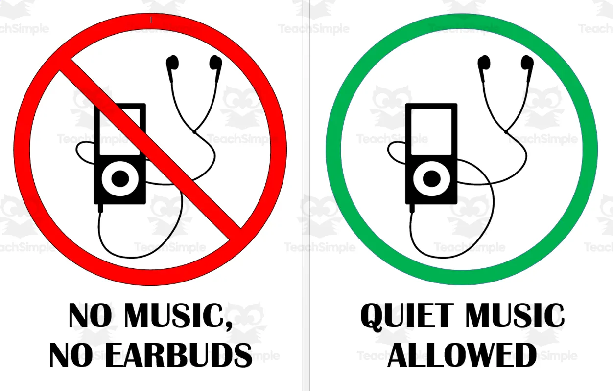 Sample Earbuds Indicator Sign by Teach Simple