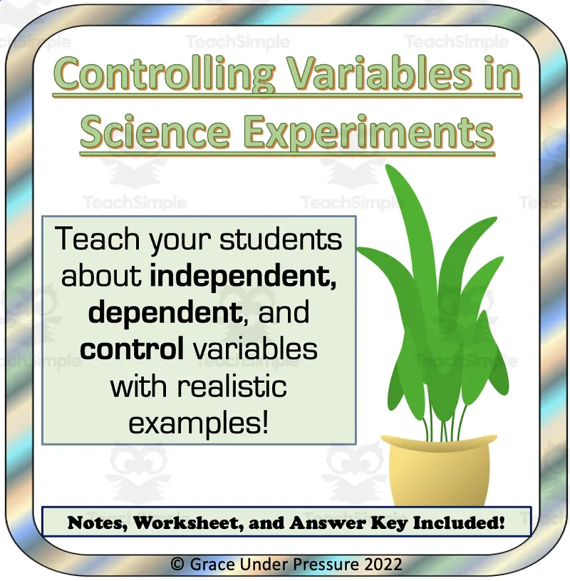 Science Experiment Independent Dependent And Controlled Variables By