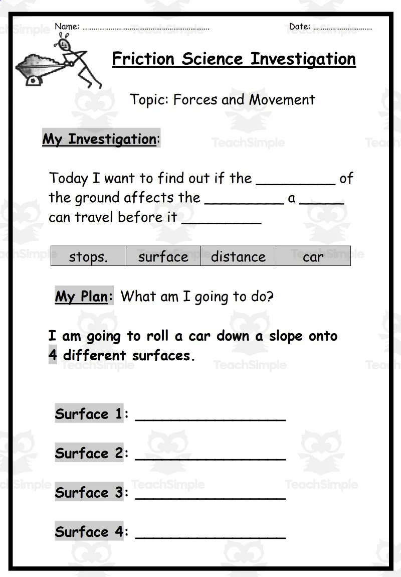 Science Research: Surface Friction by Teach Simple