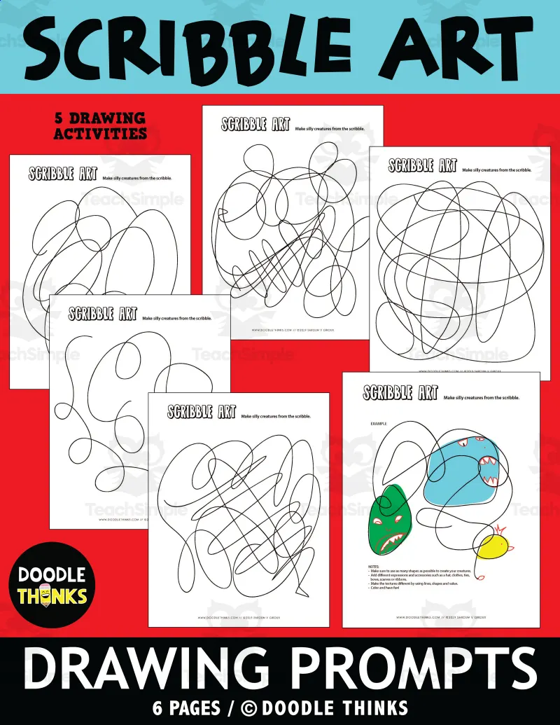 Scribble Art Doodle and Drawing Prompts by Teach Simple