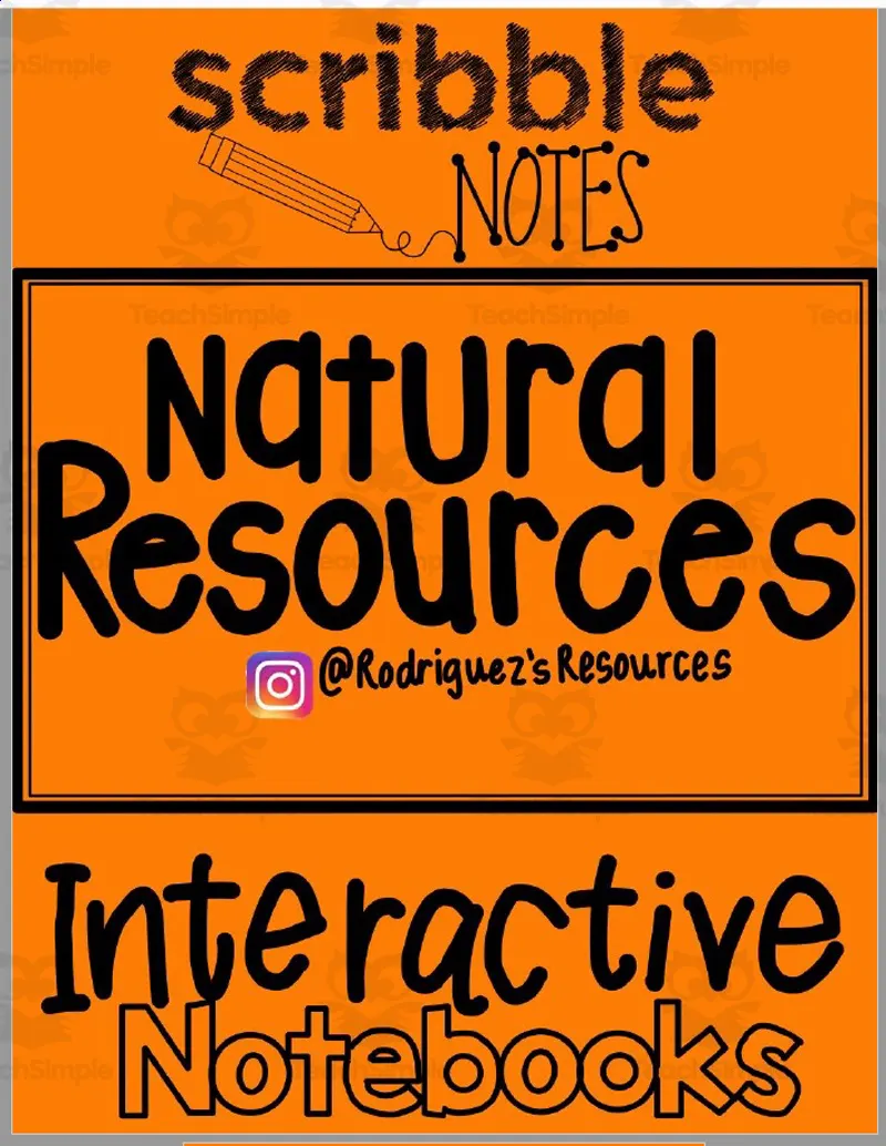 Scribble Notes - Interactive Notebook - Natural Resources by Teach Simple