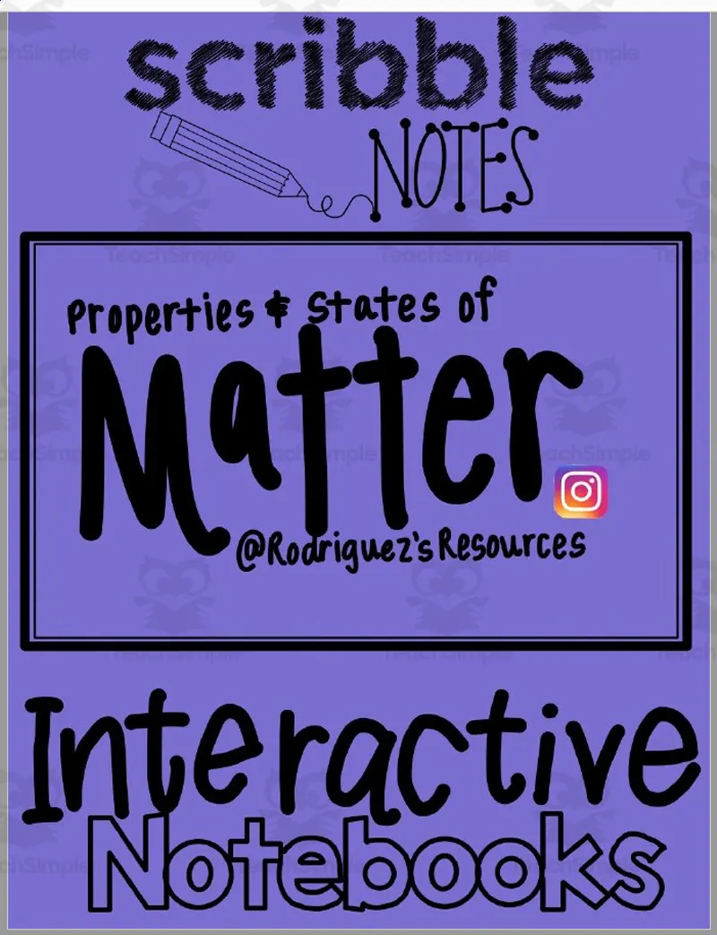 Scribble Notes - Interactive Notebook- Properties and States of Matter ...