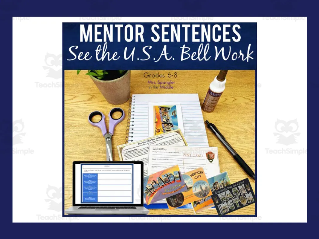 See The USA Bell Work + Mentor Sentences by Teach Simple