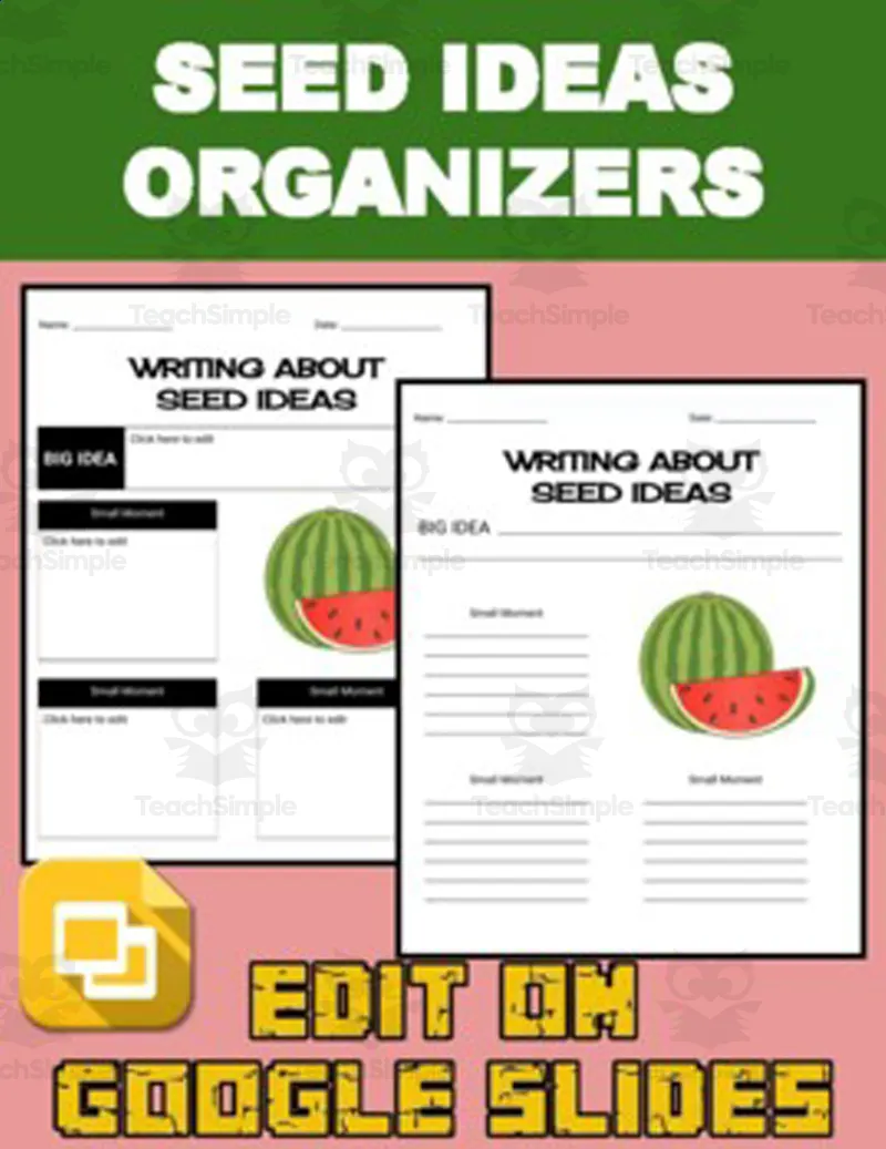 Seed Ideas Organizers Digital & Printables (Editable in Google Slides ...