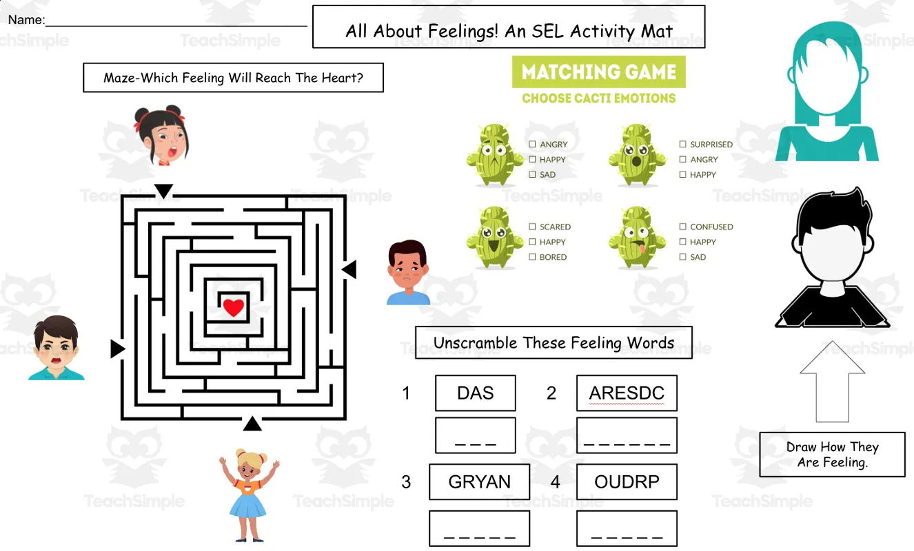 SEL Fun Mat-All About Feelings! by Teach Simple