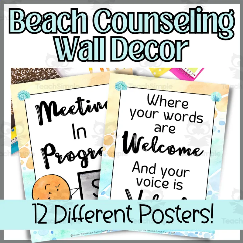 SEL Posters: Beach Classroom Wall Decor by Teach Simple