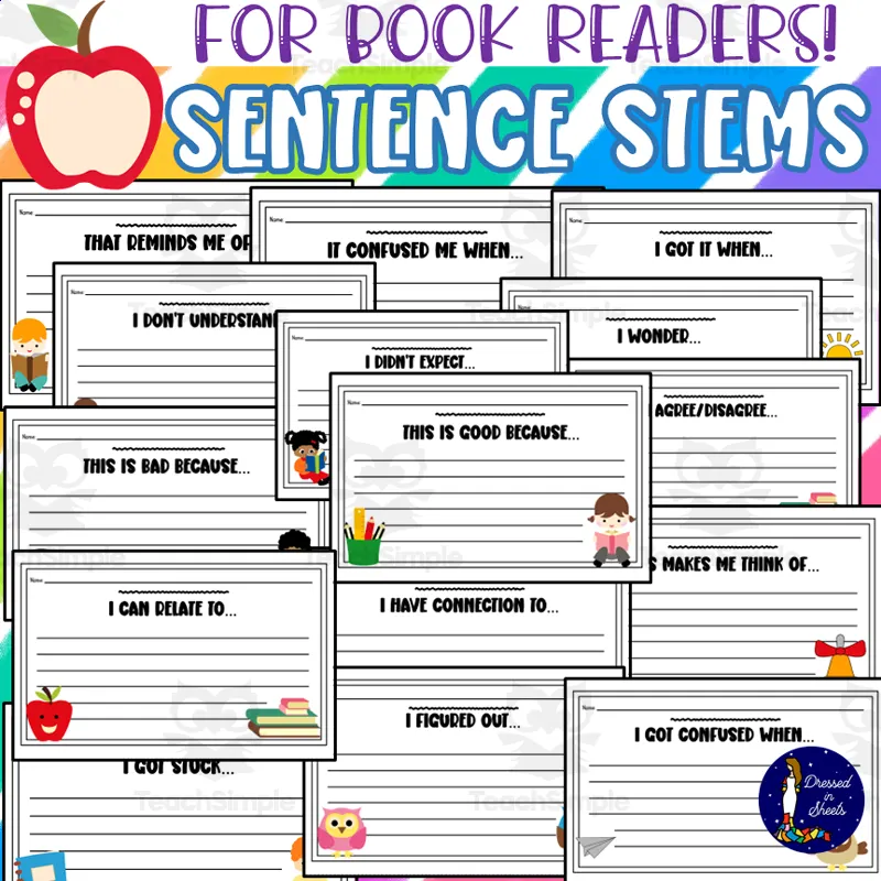 Sentence Stems for Book Readers by Teach Simple