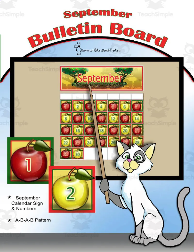 September Calendar Numbers by Teach Simple