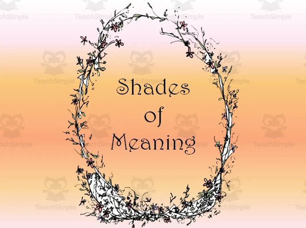 Shades of Meaning Lesson and Worksheet by Teach Simple
