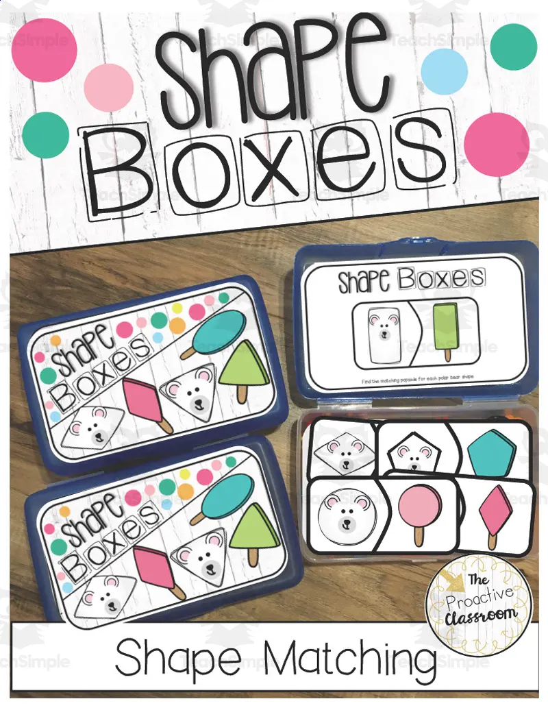 Shape Intervention Bins: Polar Bear Popsicles by Teach Simple