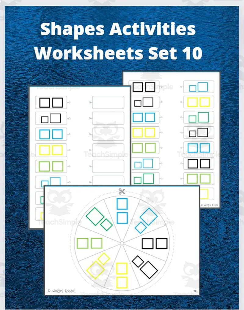 Shapes Activities Worksheets Set 10 by Teach Simple
