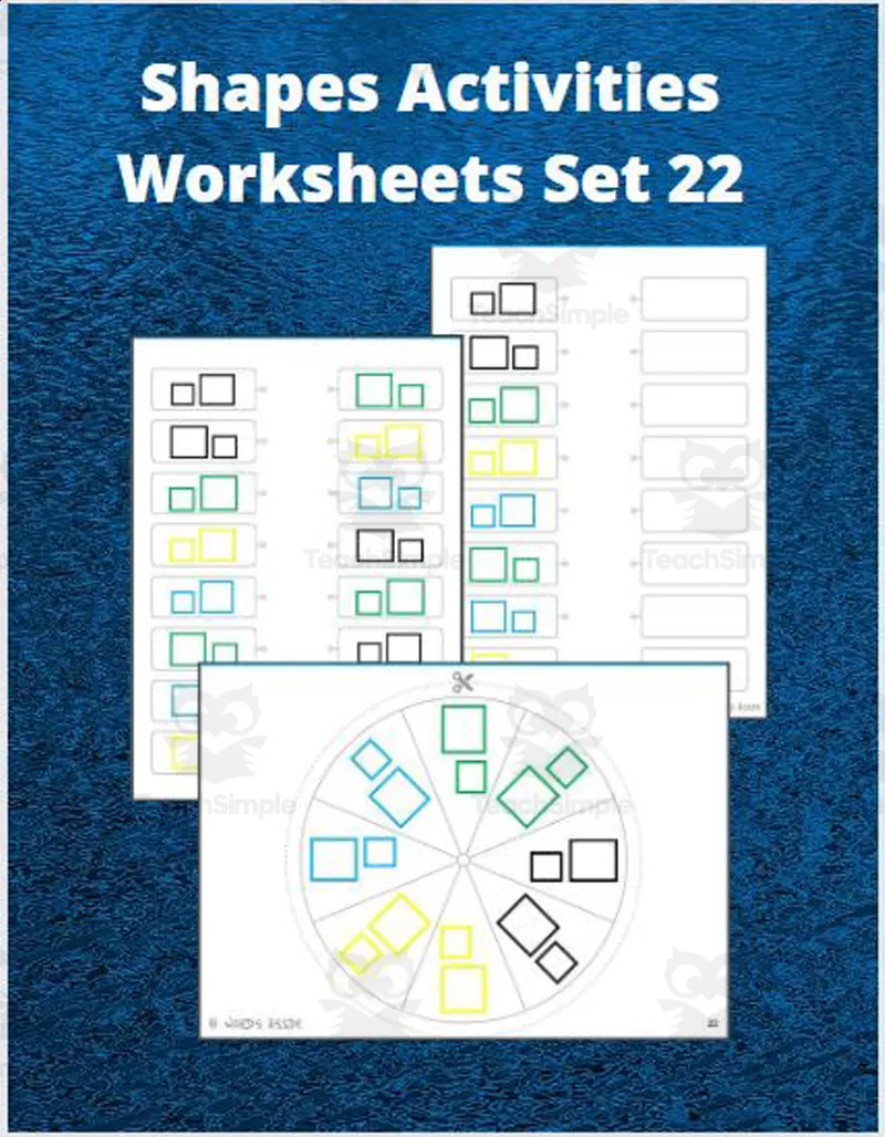 Shapes Activities Worksheets Set 22 by Teach Simple