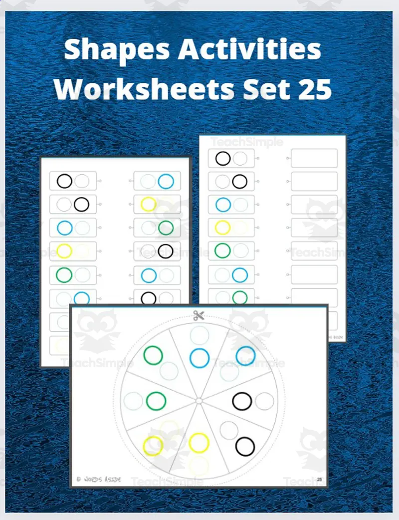 Shapes Activities Worksheets Set 25 by Teach Simple