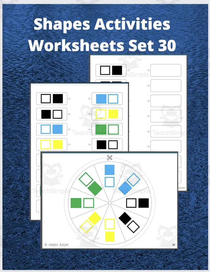 Shapes Activities Worksheets Set 30 by Teach Simple