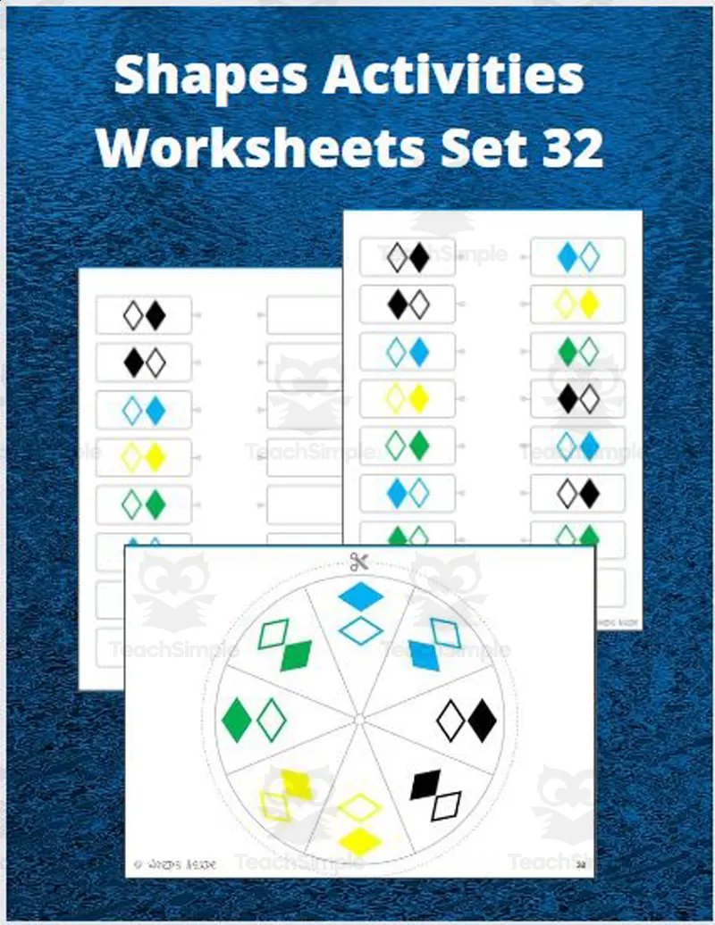 Shapes Activities Worksheets Set 32 by Teach Simple