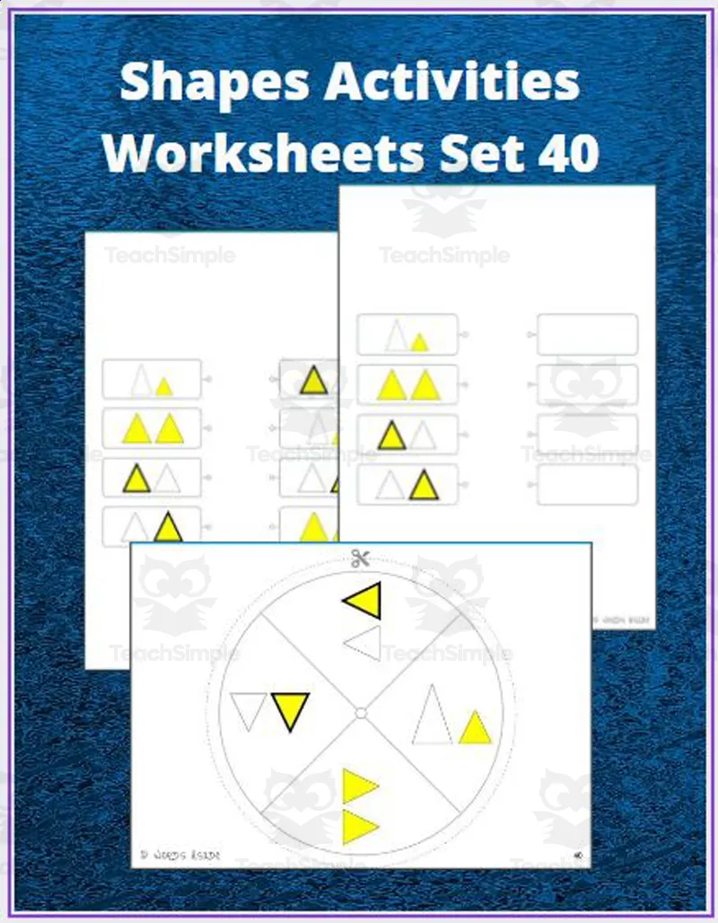 Shapes Activities Worksheets Set 40 by Teach Simple
