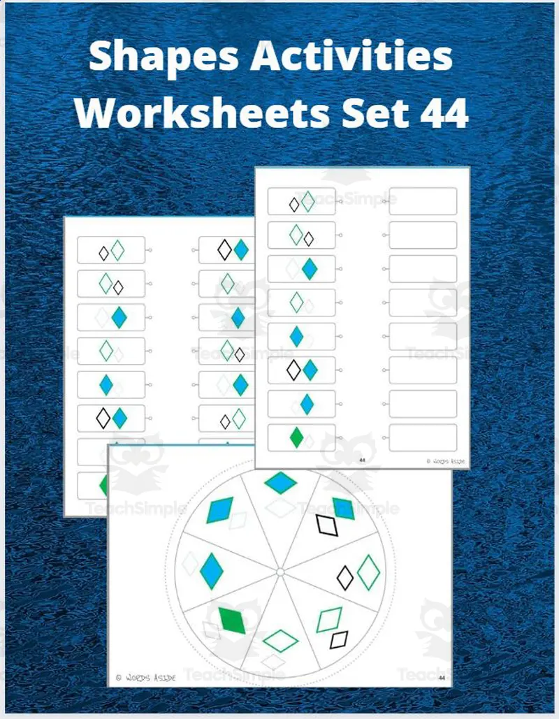 Shapes Activities Worksheets Set 44 by Teach Simple