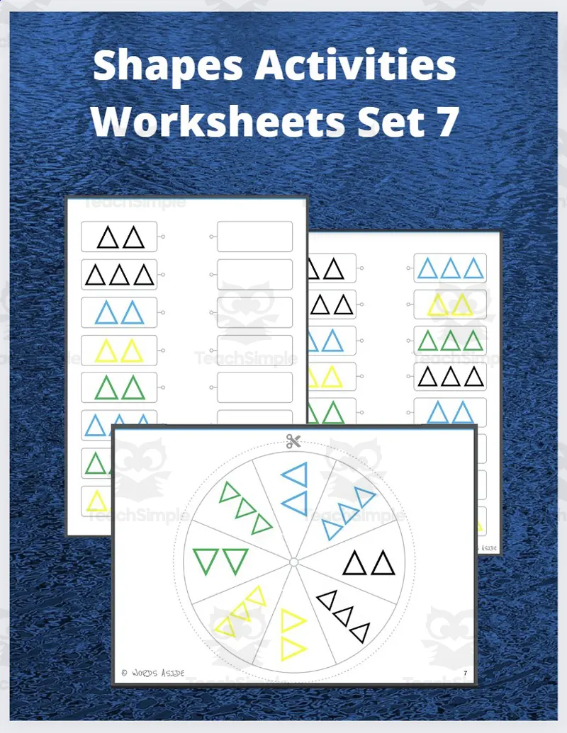 Shapes Activities Worksheets Set 7 by Teach Simple