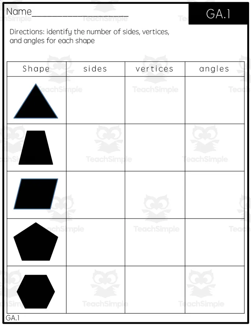 Shapes Quick Check 1 by Teach Simple