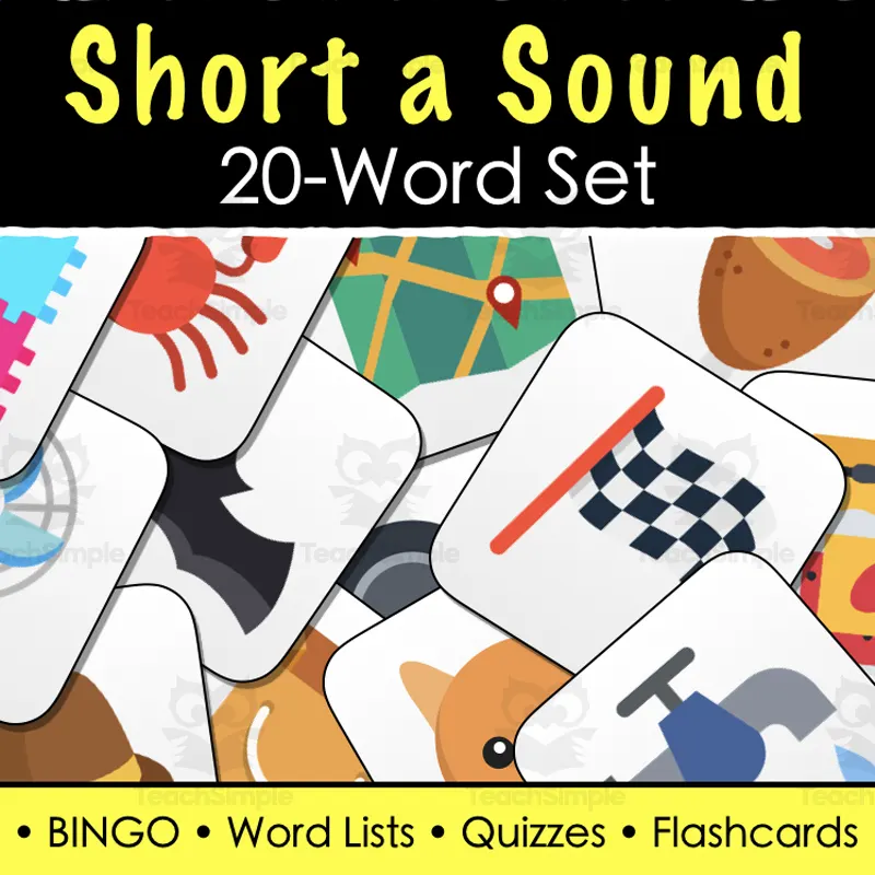 Short a Vowel Sound Words - Vocabulary Lists, Tests, BINGO, and Flash ...