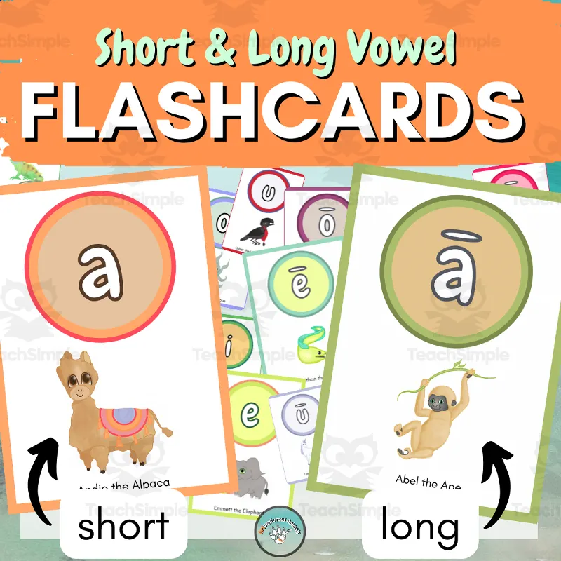 Short and Long Vowel Flashcards - Phonics Review and Letter Recognition ...