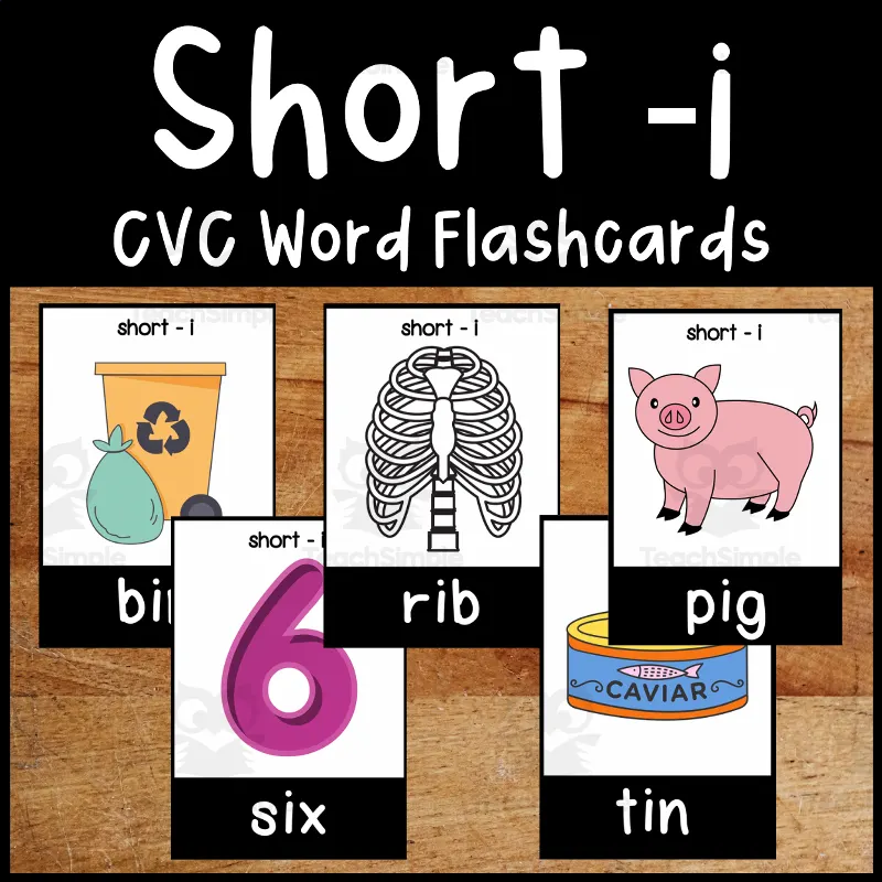 Short -i CVC flashcards by Teach Simple