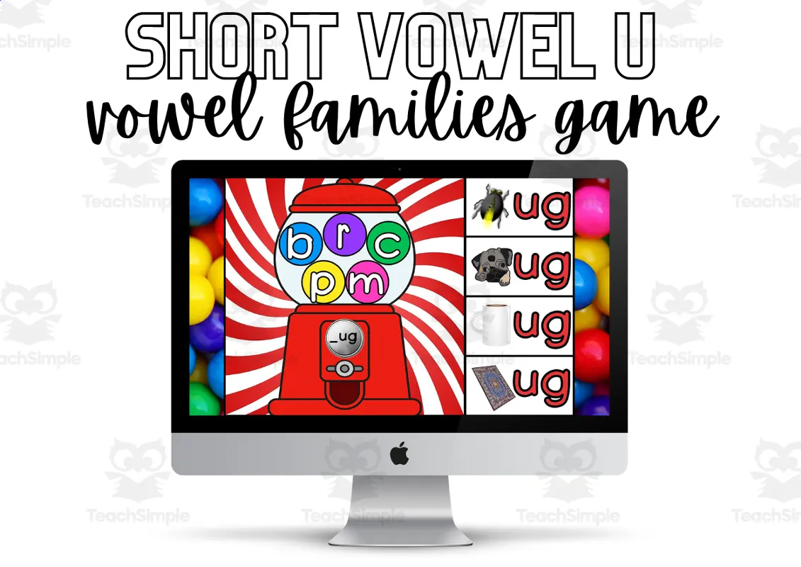 Short u Vowel Families Making Words Game by Teach Simple